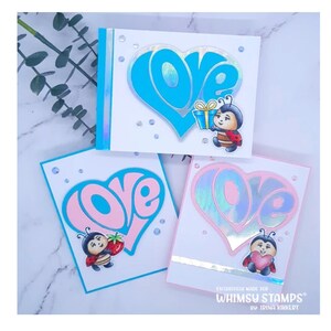Whimsy Stamps Lady Bugs Clear Stamps - Clear Cling Stamps - Sentiment ...