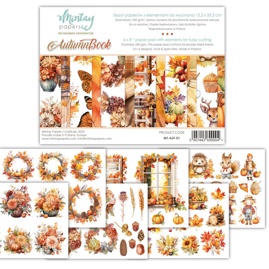 Mintay 6x8 Autumn Cardstock - Double Sided Paper - 6x8 Cardstock - Card ...
