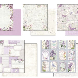 Stamperia 12x12 Lilac Flowers Cardstock - Double Sided Cardstock ...
