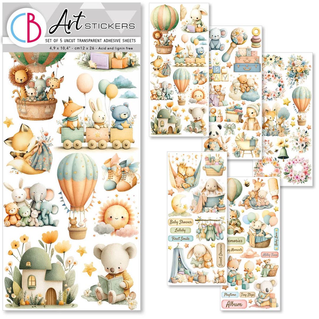 Ciao Bella Lunibloom Art Stickers - Uncut Transparent Sticker Sheets ...