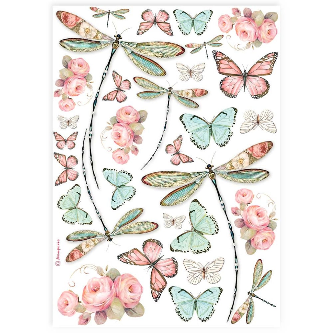 Stamperia Dragonfly A4 Rice Paper - Stamperia Rice Paper - Dragonfly ...