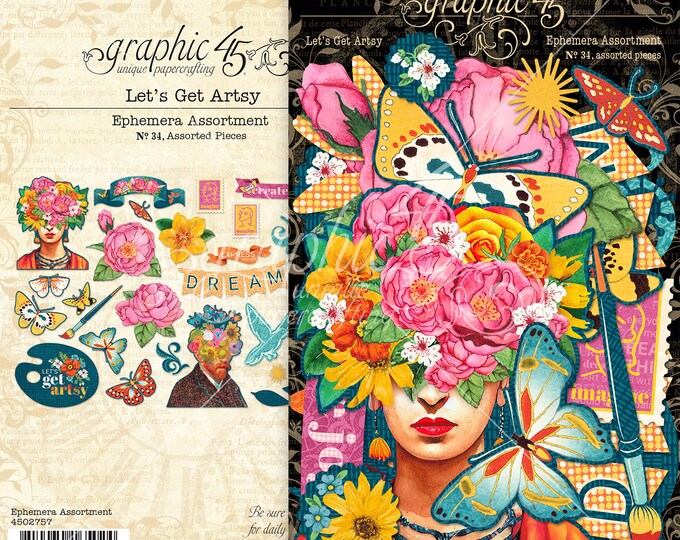 Graphic 45 Let's Get Artsy Ephemera Assortment - G45 - Ephemera Cards ...