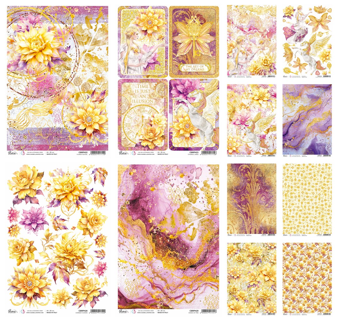 Ciao Bella Ethereal A4 Rice Paper - Decoupage Rice Paper - Lavender ...