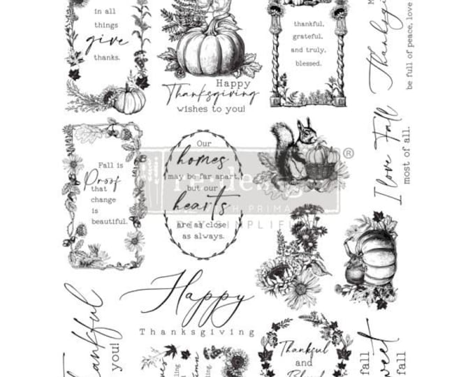 Prima Redesign Fall Sweet Fall Decor Clear Stamps Clear Cling Stamps ...