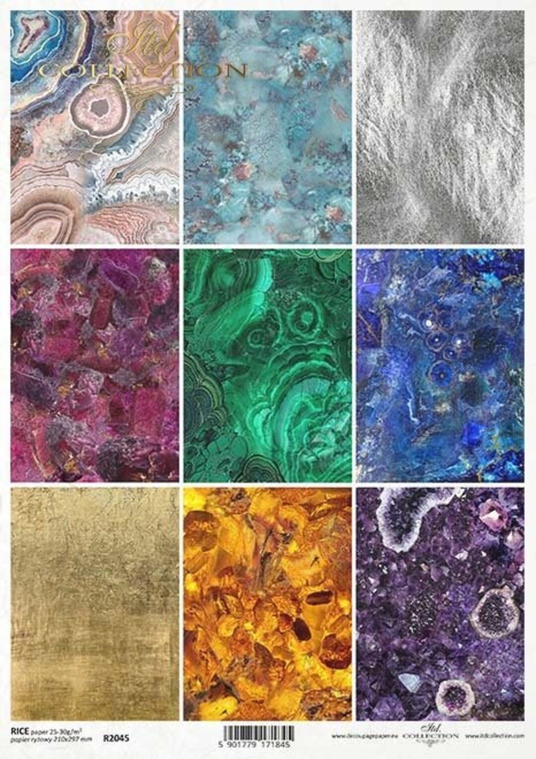 ITD Collection A4 Gemstone Series Collage Rice Paper - ITD - Gemstone ...