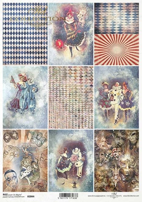 ITD Collection A4 Carnival Series Collage Rice Paper - Carnival Rice ...