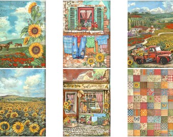 Sunflower Art A4 Rice Paper Stamperia Rice Paper Decoupage Rice Paper ...
