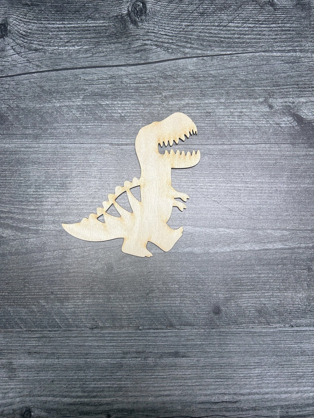 Unfinished Wood T-rex Dinosaur Cutout - Wood Cutout - Laser Cut Cutout ...