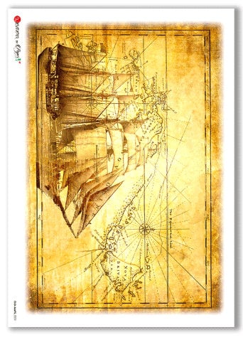 Paper Designs Rice Paper - Old Maps - Old Map Rice Paper - Decoupage ...
