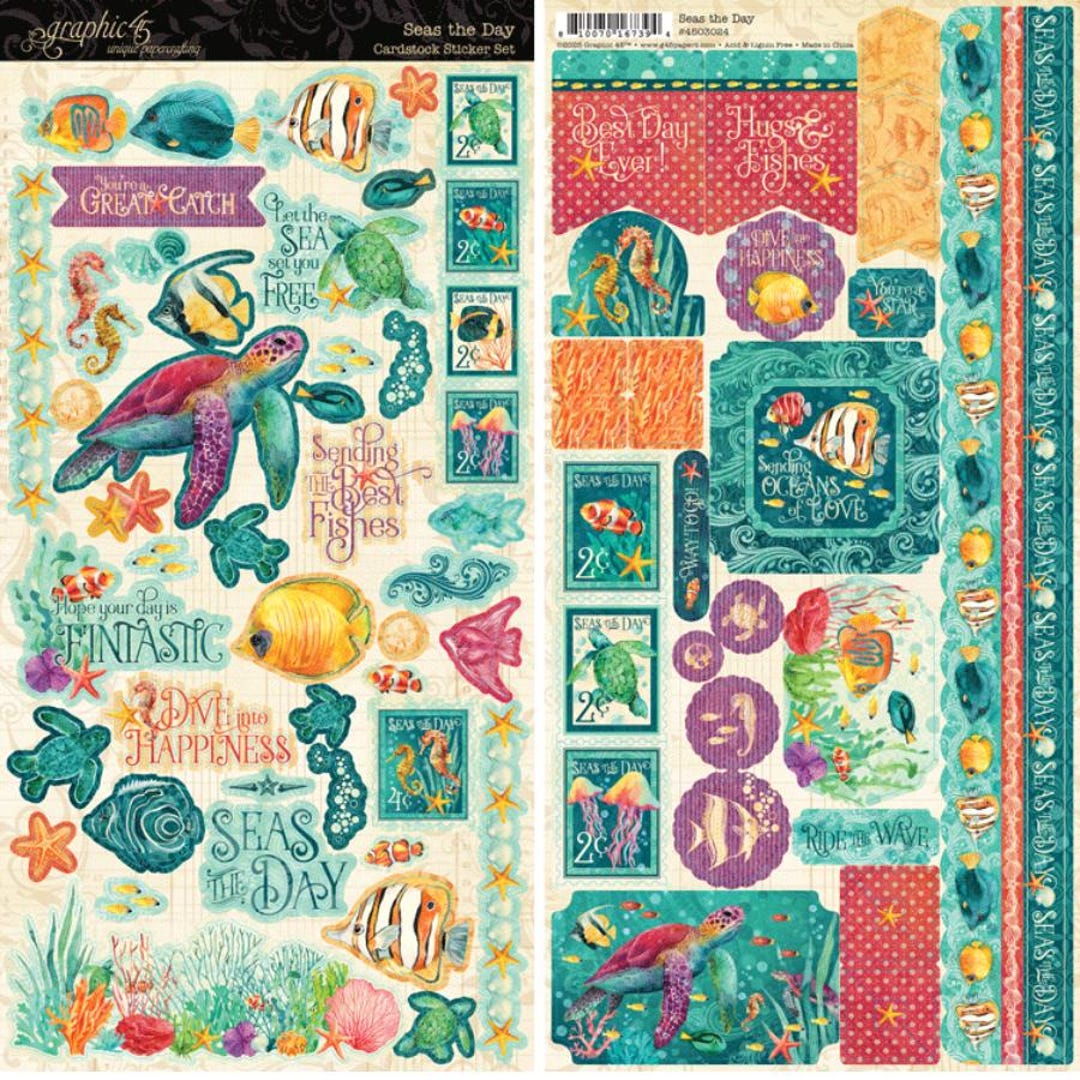 Graphic 45 Seas the Day Stickers - Seas the Day Collection - Sticker ...