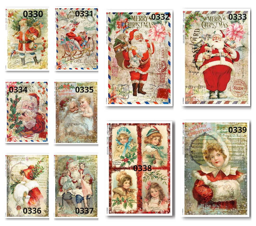 Paper Designs A4 Victorian Christmas Rice Paper - Christmas Rice Paper ...