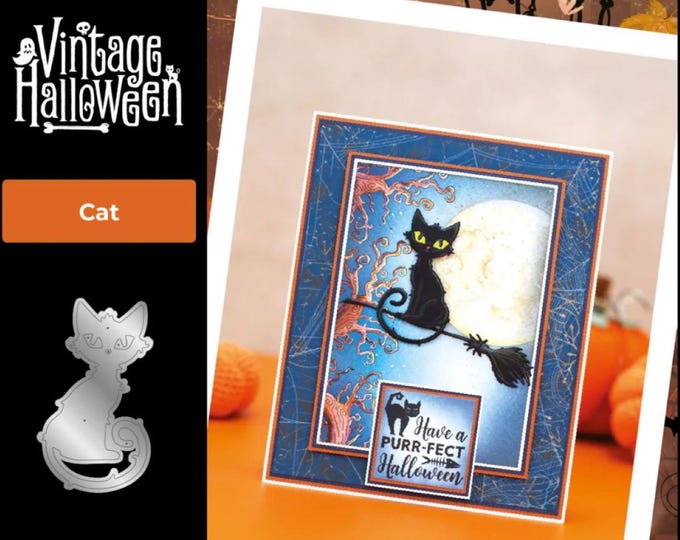 Crafter's Companion Cat Die Set - Card Making Set - Vintage Halloween ...