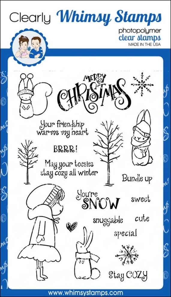 Whimsy Stamps Bundled up Clear Stamps Clear Cling Stamps | Etsy