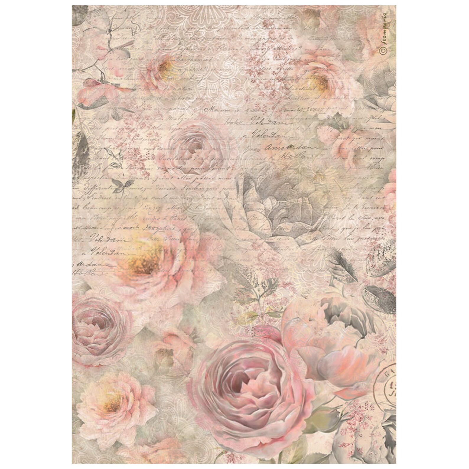 Stamperia A4 Shabby Rose Rice Paper Decoupage Rice Paper Vintage Rice ...