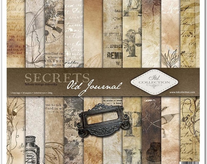 ITD 12x12 Old Journal Cardstock - Single Sided Cardstock - 12x12 ...