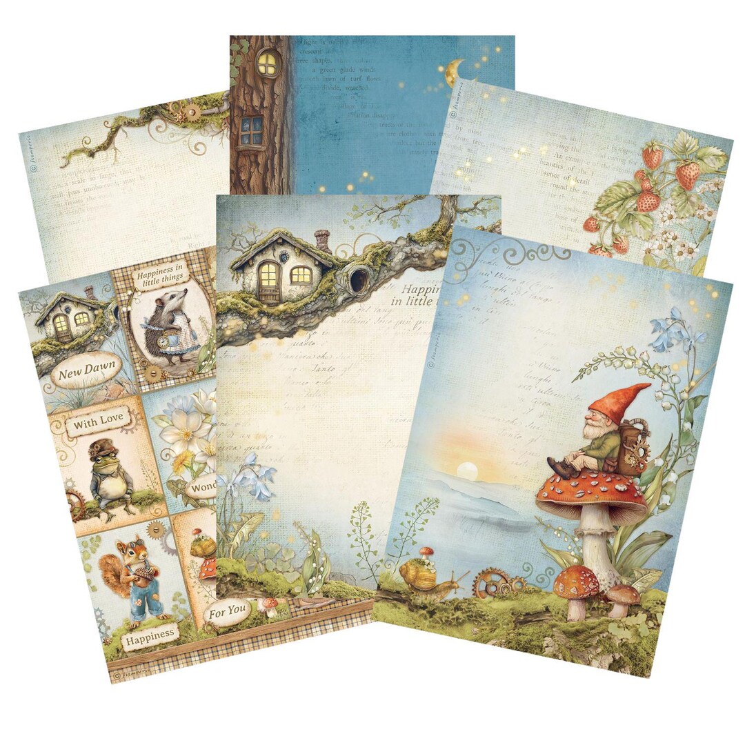 Stamperia A4 Hidden Grove Rice Paper - Decoupage Rice Paper - Mushroom ...