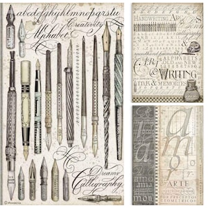 Stamperia CLEARANCE Calligraphy Collection A4 Rice Paper - Decoupage ...