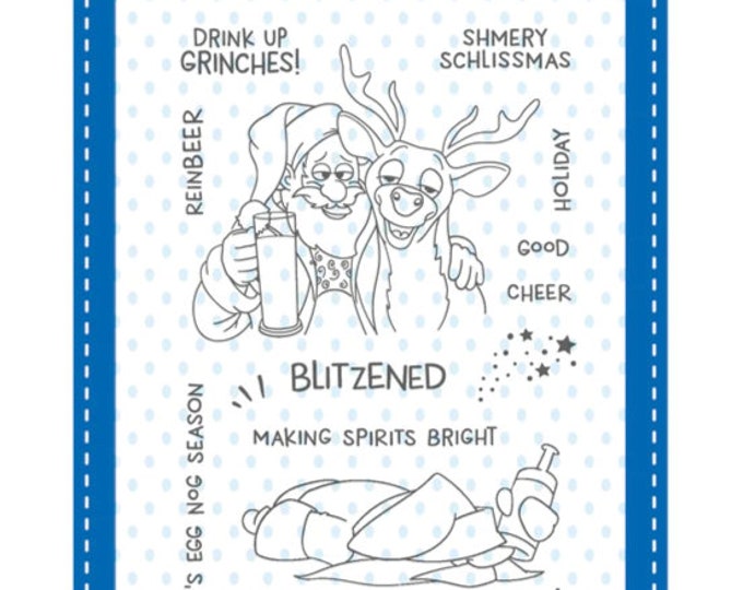 Whimsy Stamps Blitzened Clear Stamps - Clear Cling Stamps - Sentiment ...