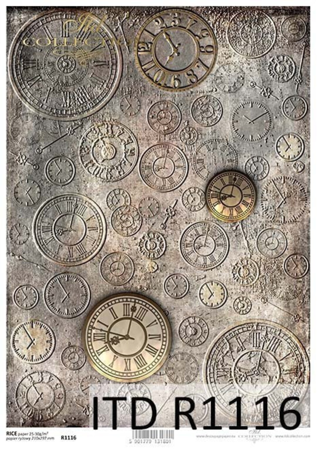 ITD Collection Clock Face Rice Paper - Steampunk Rice Paper - Vintage ...