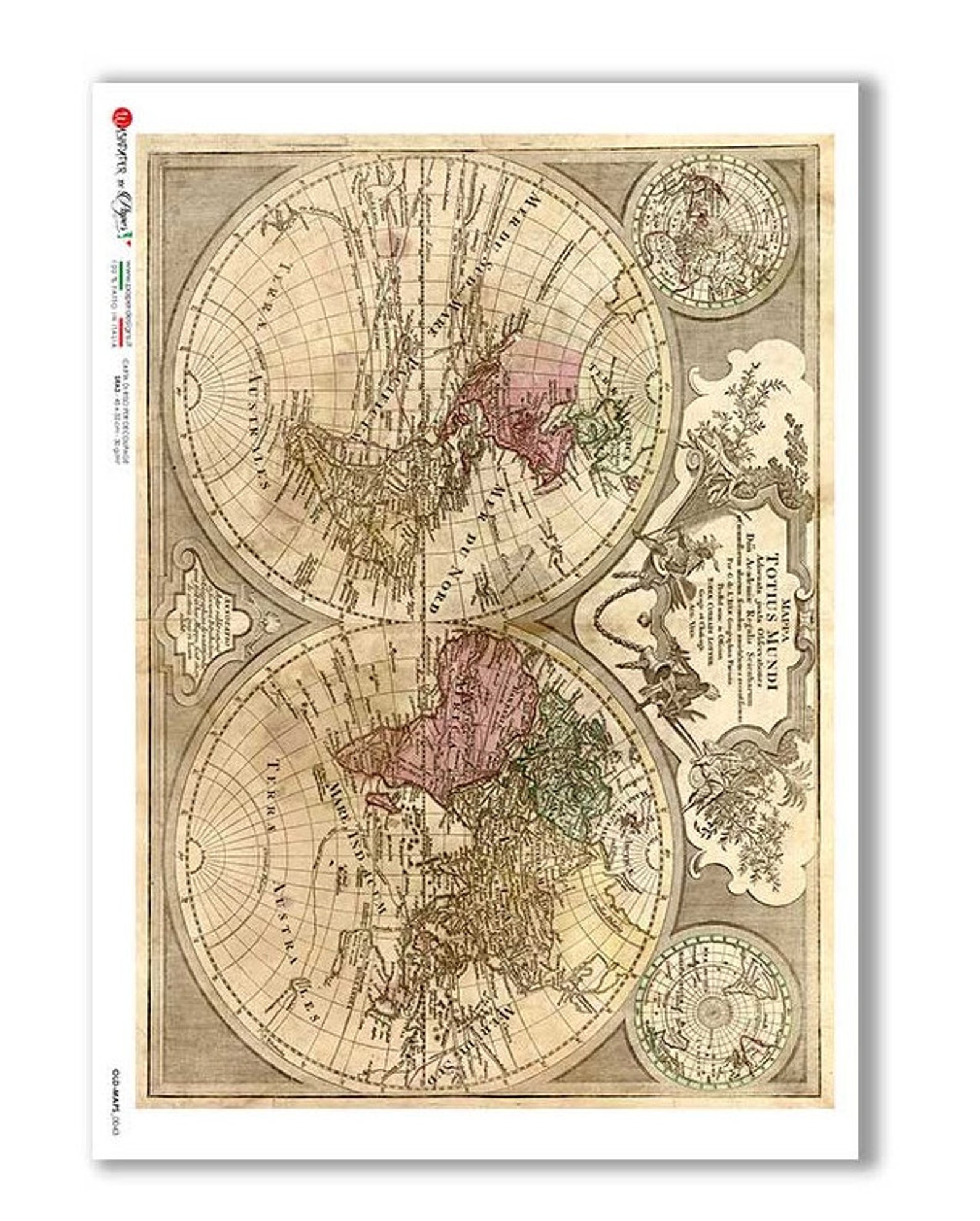 Paper Designs Rice Paper Old Maps Rice Paper Map Rice | Etsy