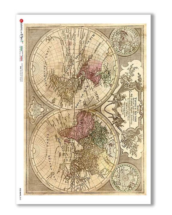 Paper Designs Rice Paper Old Maps Rice Paper Map Rice | Etsy