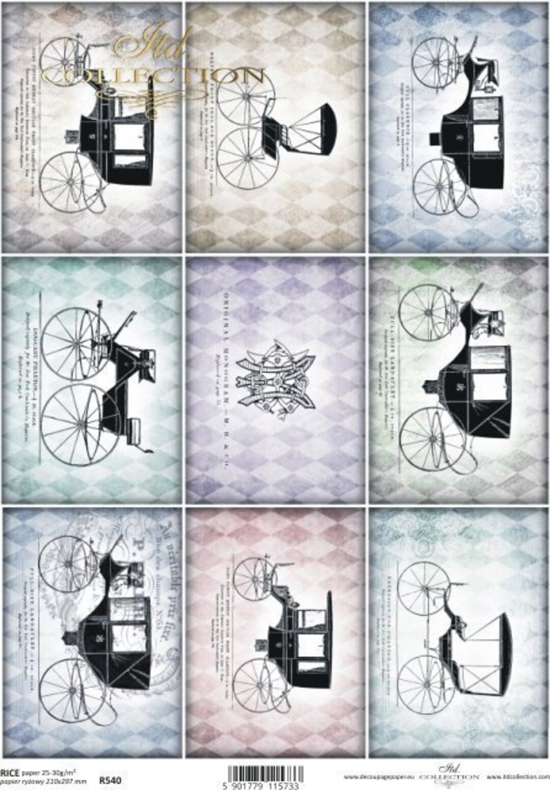 ITD Collection Elegant Carriages Decoupage Paper - Rice Paper for ...