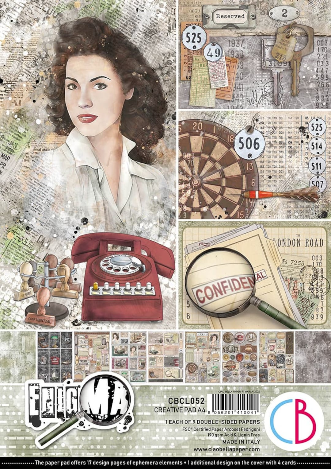 Ciao Bella A4 Enigma Creative Pad - Ciao Bella Paper - A4 Cardstock ...