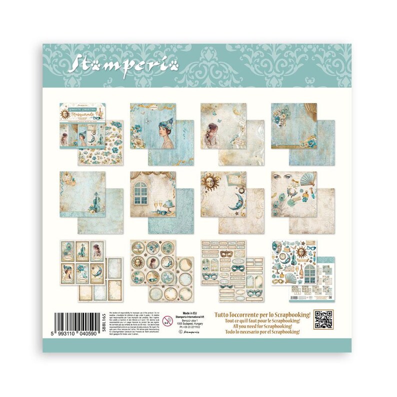 Stamperia 12x12 Masquerade Cardstock - Double Sided Paper - 12x12 ...