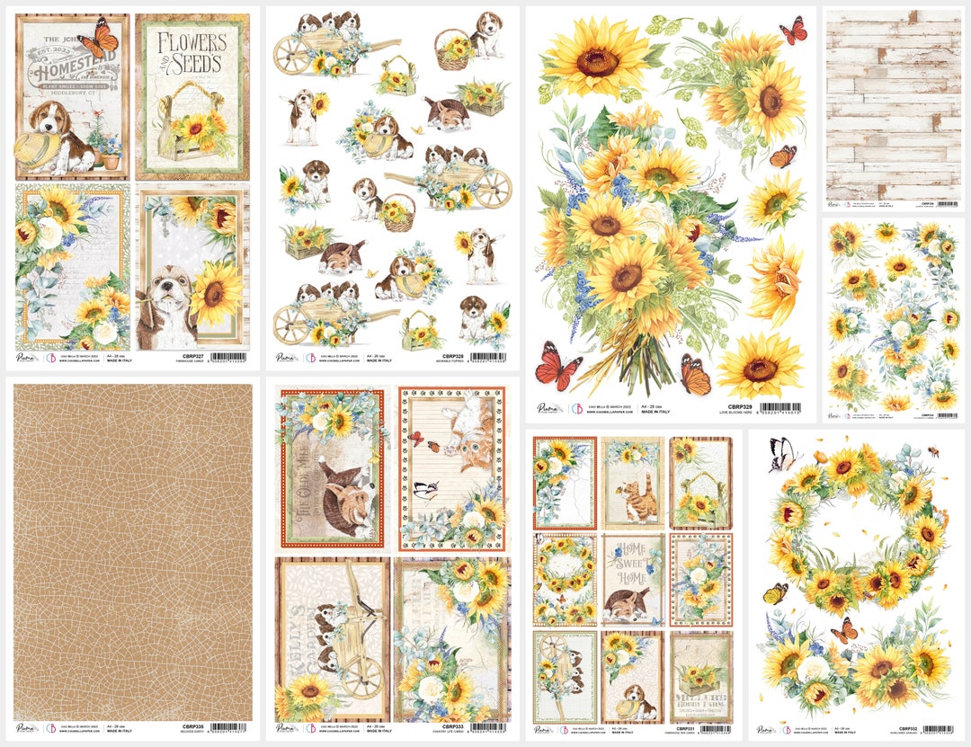 Ciao Bella Farmhouse Garden A4 Rice Paper - Decoupage Rice Paper ...