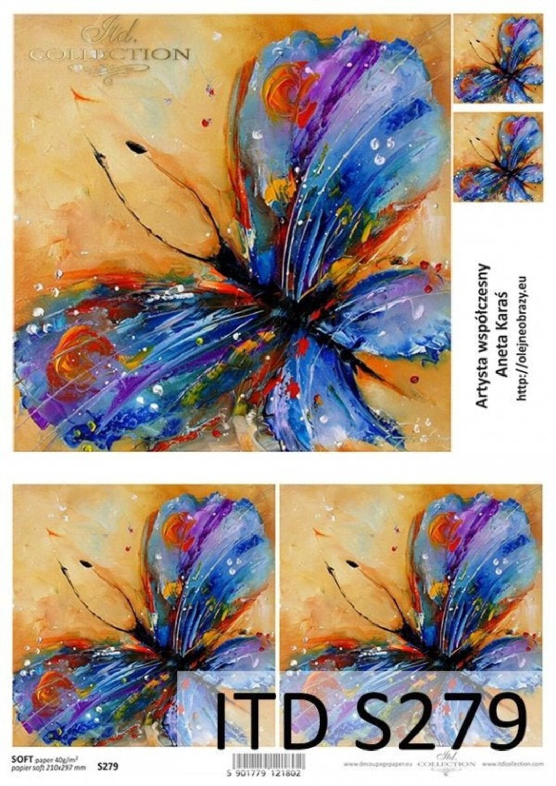 ITD Collection Contemporary Painting SOFT Decoupage Paper - Soft Paper ...