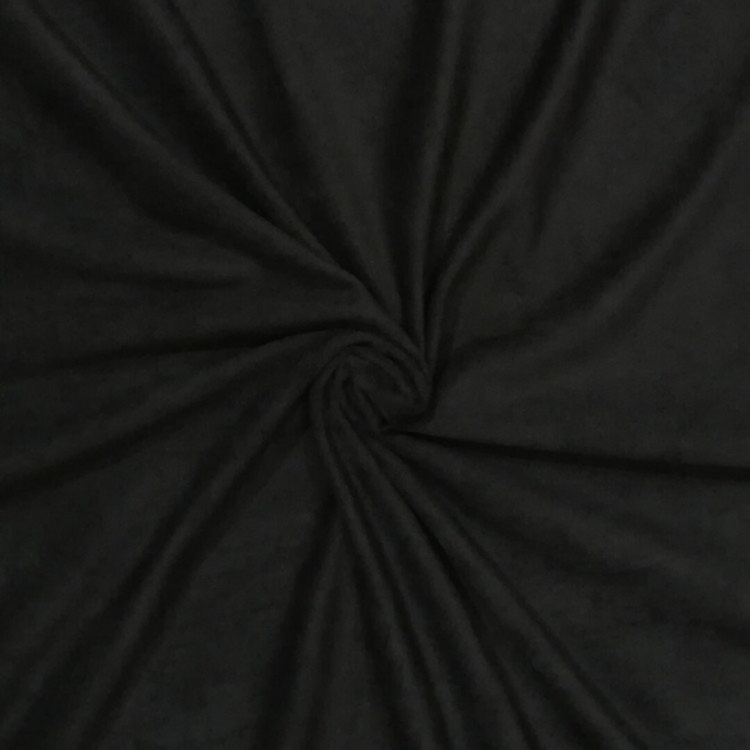 Kora Black Suedette - Black - Synthetic Fabric - Synthetic Suede Fabric ...