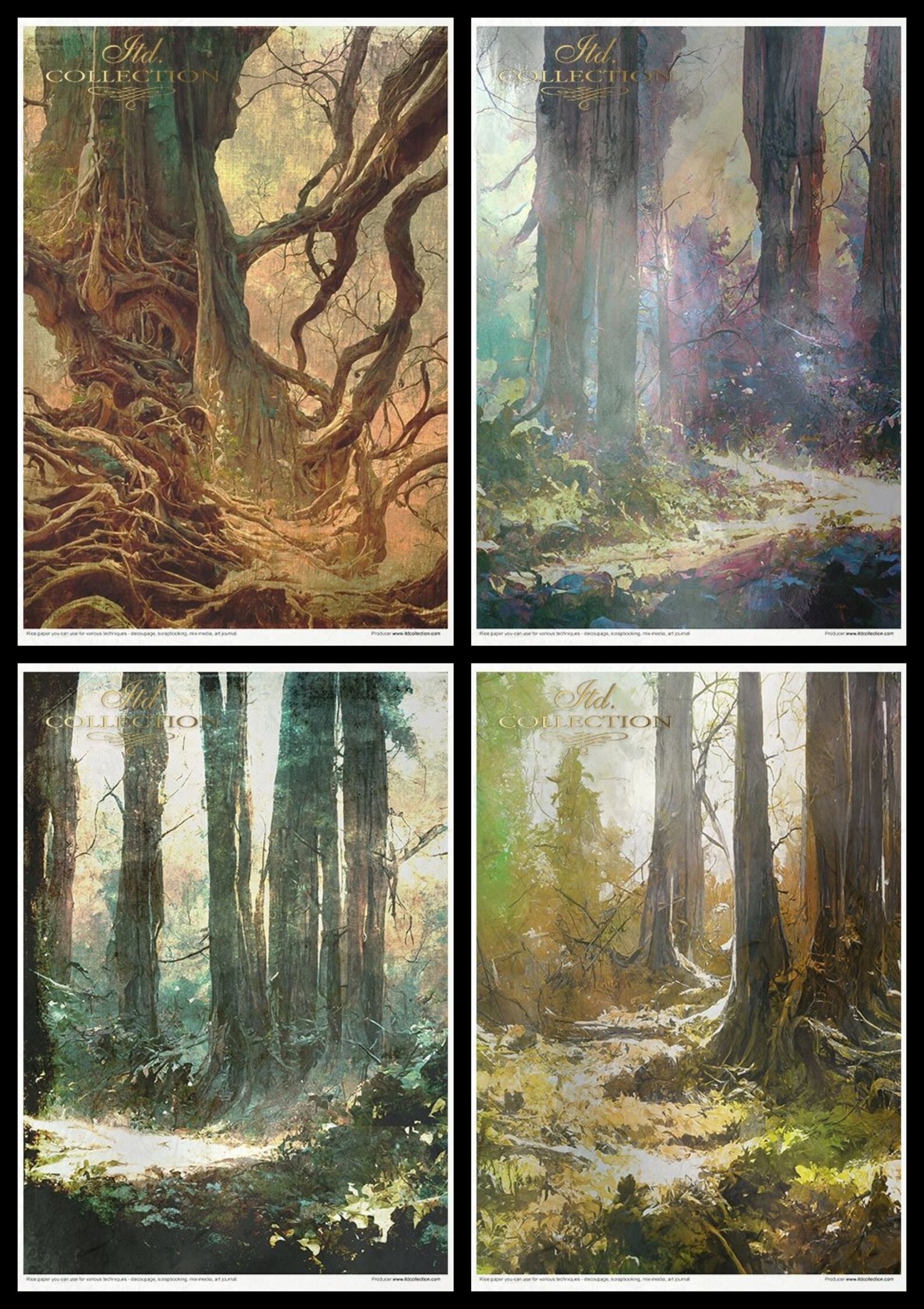 Mysterious Forest A4 Rice Paper Set - Rice Paper Set - Forest Rice ...