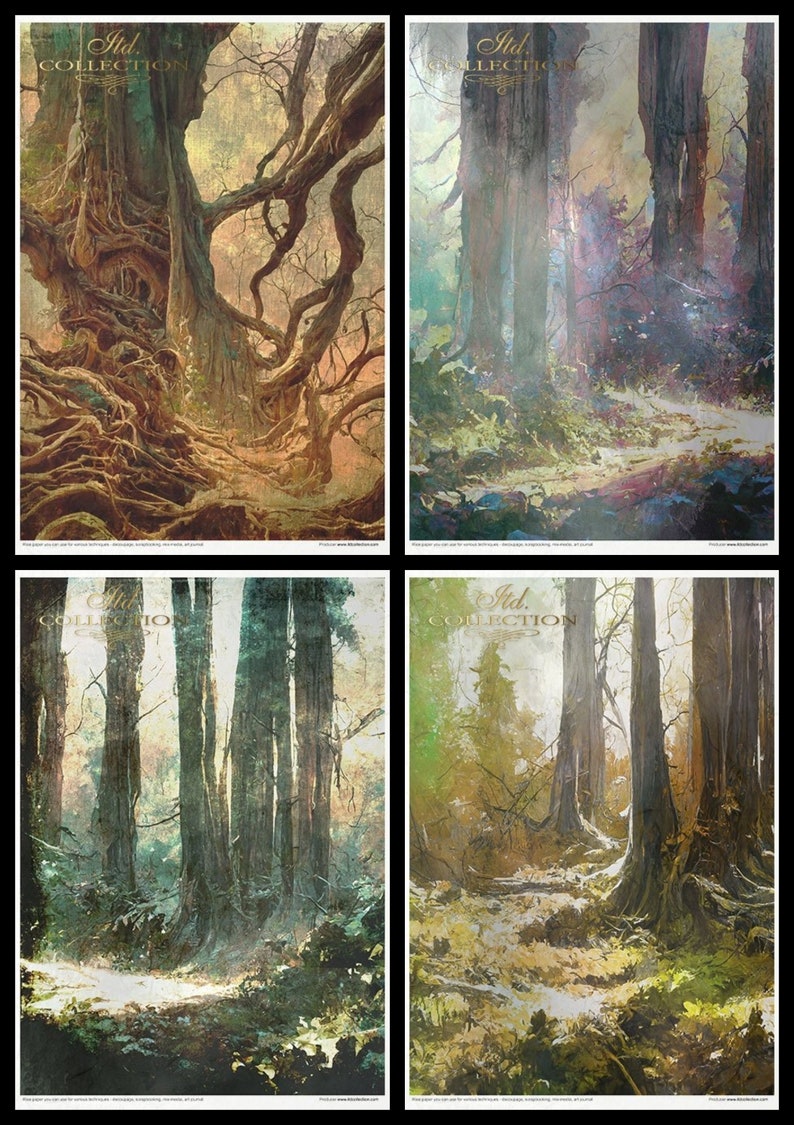 Mysterious Forest A4 Rice Paper Set - Rice Paper Set - Forest Rice ...
