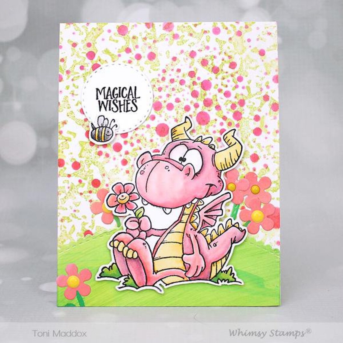 Whimsy Stamps Dorky Dragon Rubber Cling Stamp - Dragon Rubber Stamp ...