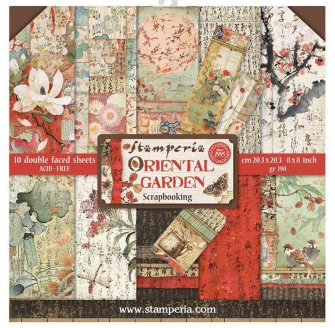 Stamperia 8x8 Cardstock - Oriental Garden Collection - Double Sided ...