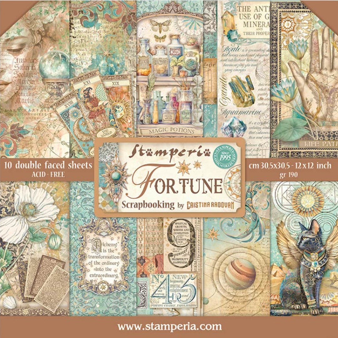 Stamperia 12x12 Fortune Cardstock - Double Sided Paper - 12x12 ...