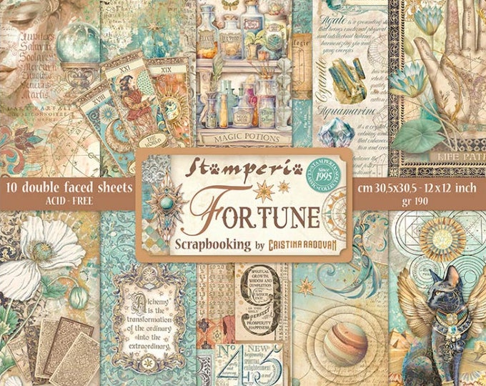 Stamperia 12x12 Fortune Cardstock - Double Sided Paper - 12x12 ...
