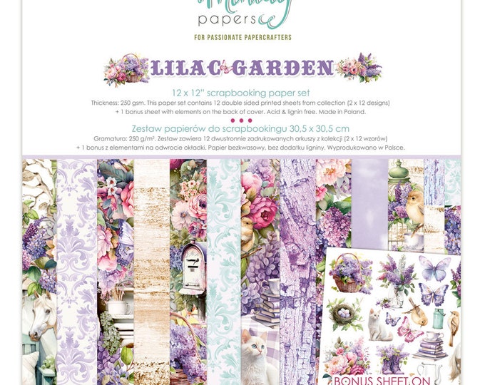Mintay 12x12 Lilac Garden Paper Pack - Double Sided Paper - 12x12 Paper ...