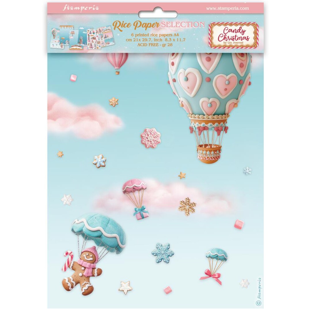 Stamperia A4 Candy Christmas 6pk Rice Paper - Decoupage Rice Paper ...