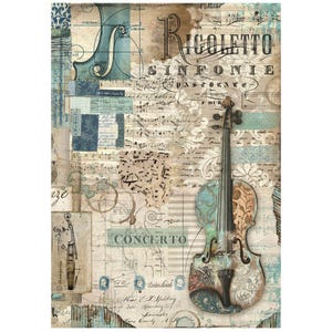 Stamperia A4 Music Rice Paper - Decoupage Rice Paper - Music Themed ...