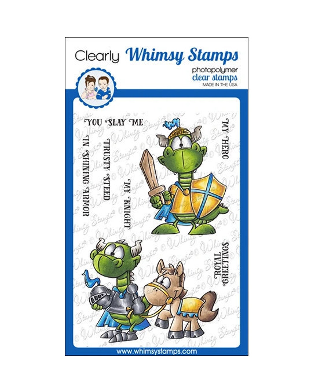Whimsy Stamps Knight Dragons Clear Stamp - Dragon Cling Stamp - Clear ...