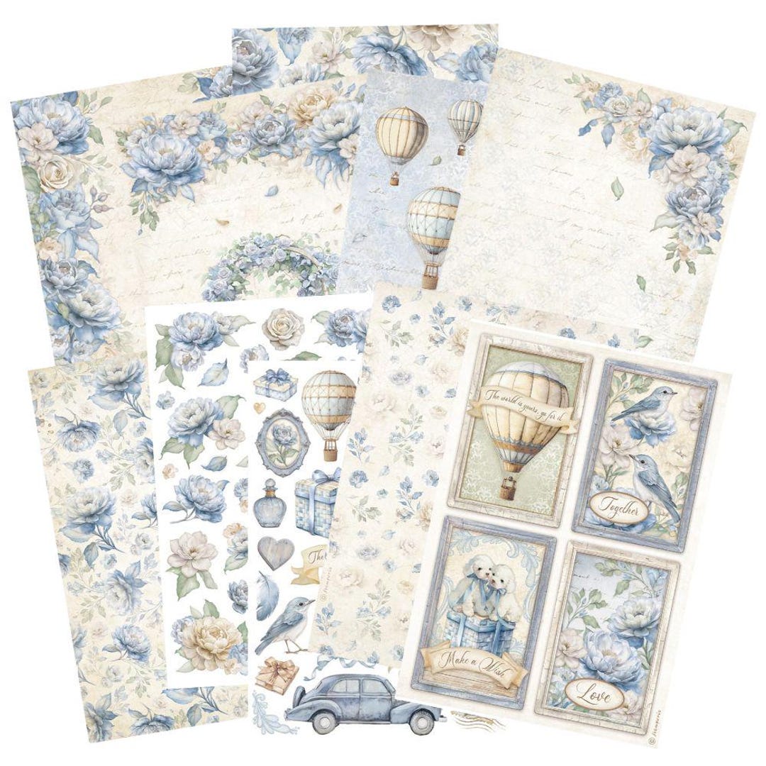 Stamperia A4 Timeless Rice Paper - Decoupage Rice Paper - Blue Roses ...