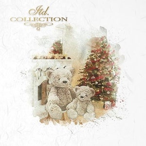 MINI Teddy Bear Christmas Rice Paper Set ITD Rice Paper - Etsy
