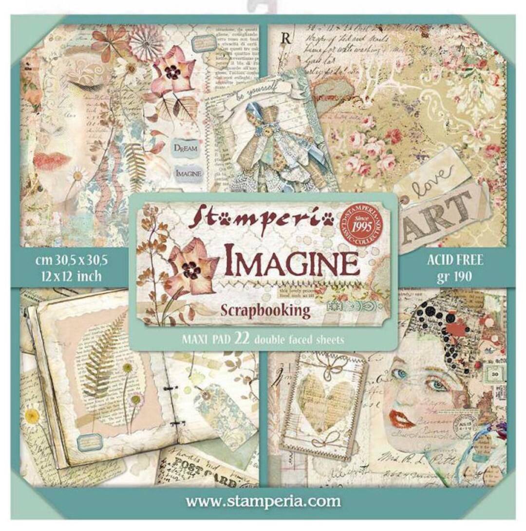 Stamperia XL 12x12 Cardstock - Imagine - Double Sidedcardstock - 12x12 ...