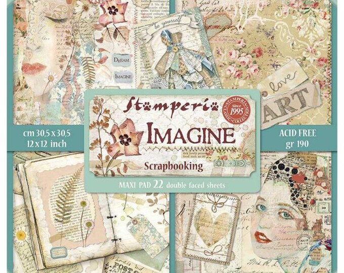 Stamperia XL 12x12 Cardstock - Imagine - Double Sidedcardstock - 12x12 ...