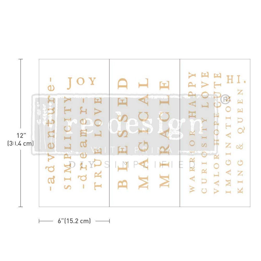 Prima Powerful Words Transfer Sheets - Decor Transfer - Transfer Design ...