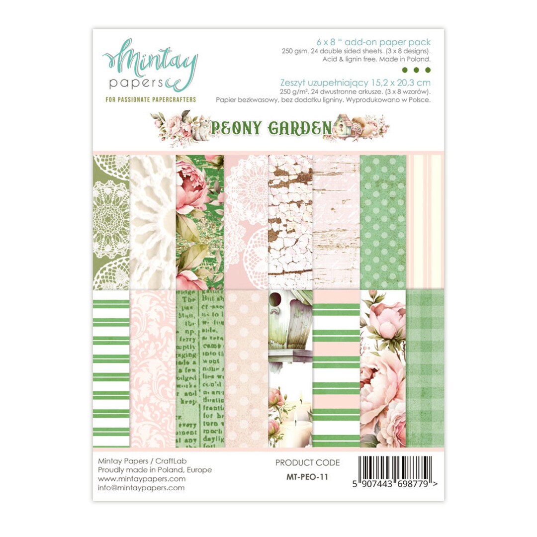 Mintay 6x8 Peony Garden Cardstock - Double Sided Paper - 6x8 Cardstock ...