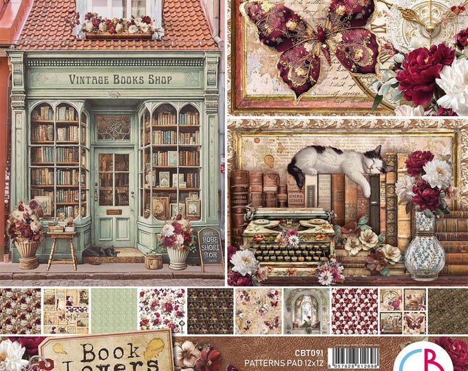 Ciao Bella 12x12 Book Lovers Patterns Paper Pad - Double-sided ...