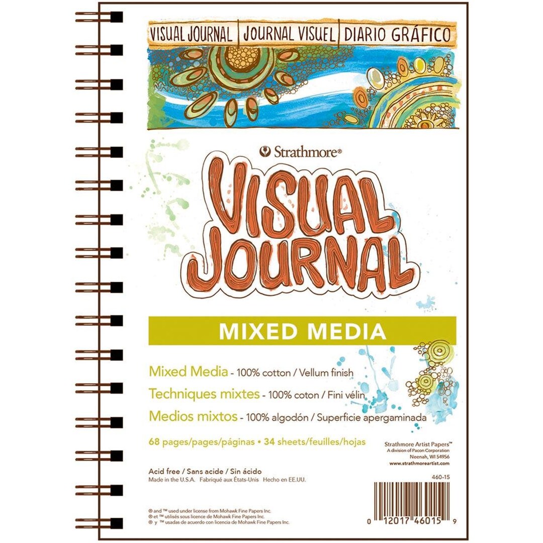 Strathmore 5.5x8" Mixed Media Visual Journal - Spiral Mixed Media ...