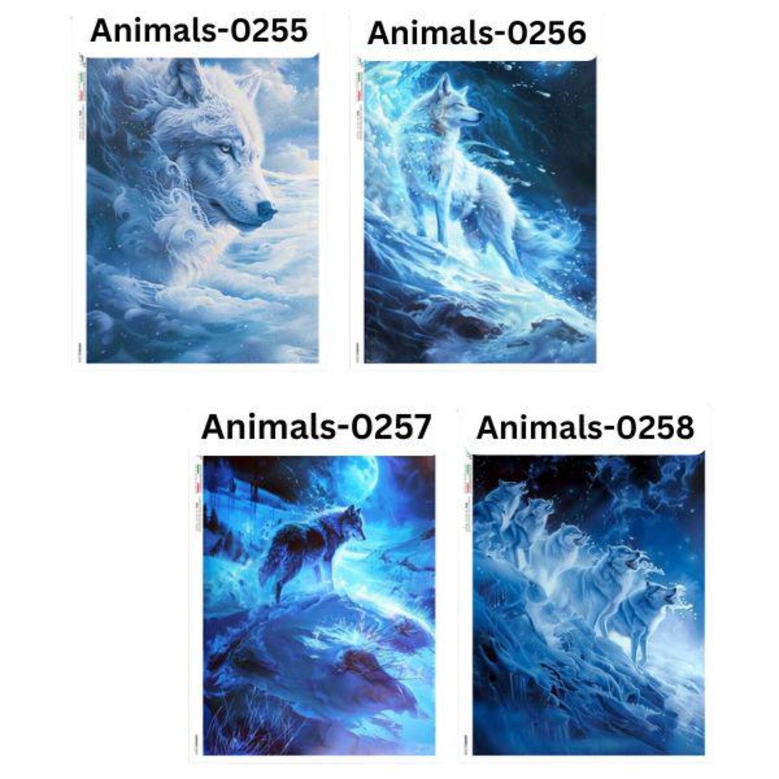 Paper Designs A4 Rice Paper - Wolf Rice Paper - Wolves Rice Paper ...